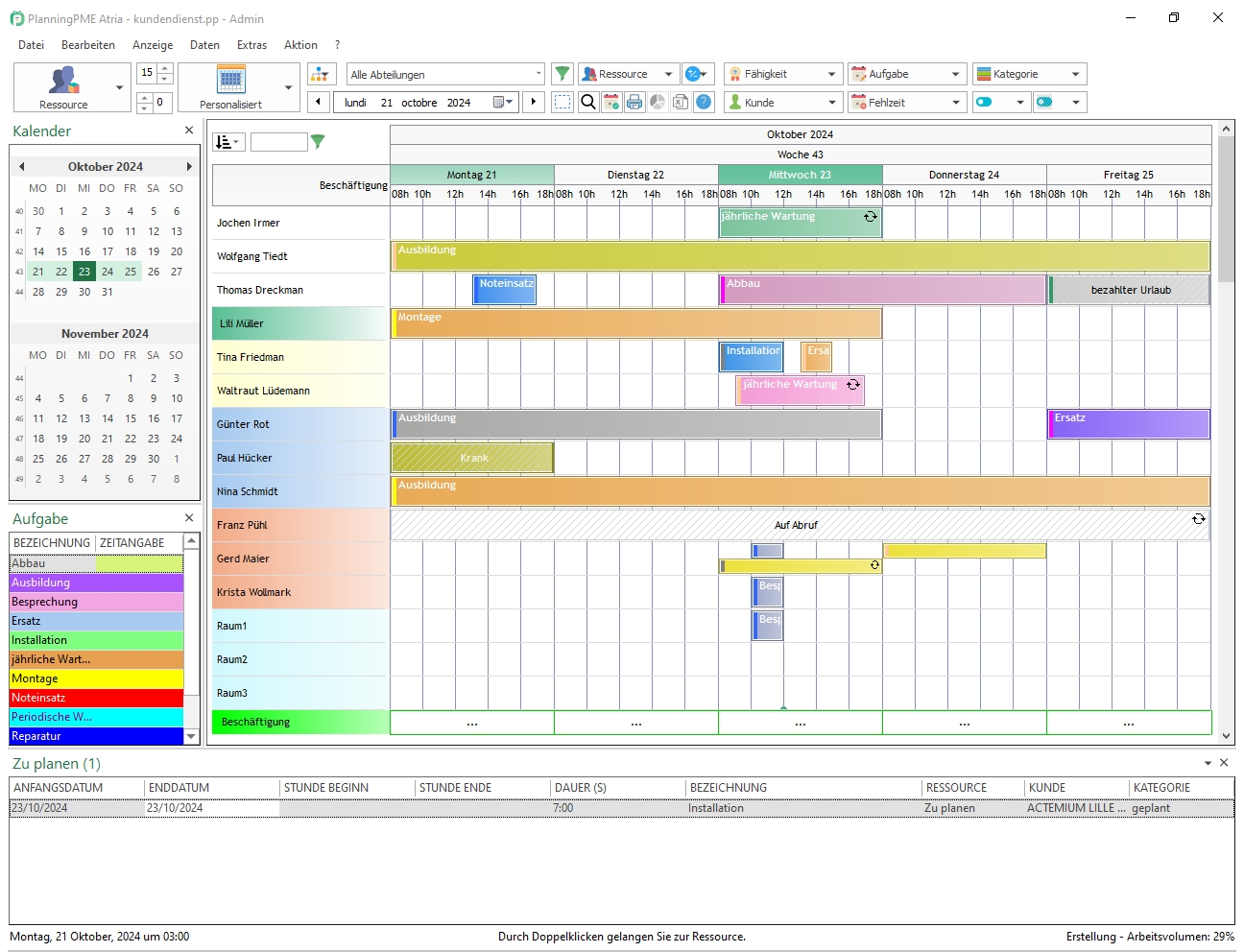 Verwalten Sie Ihre tägliche, wöchentliche, Planung dank PlanningPME